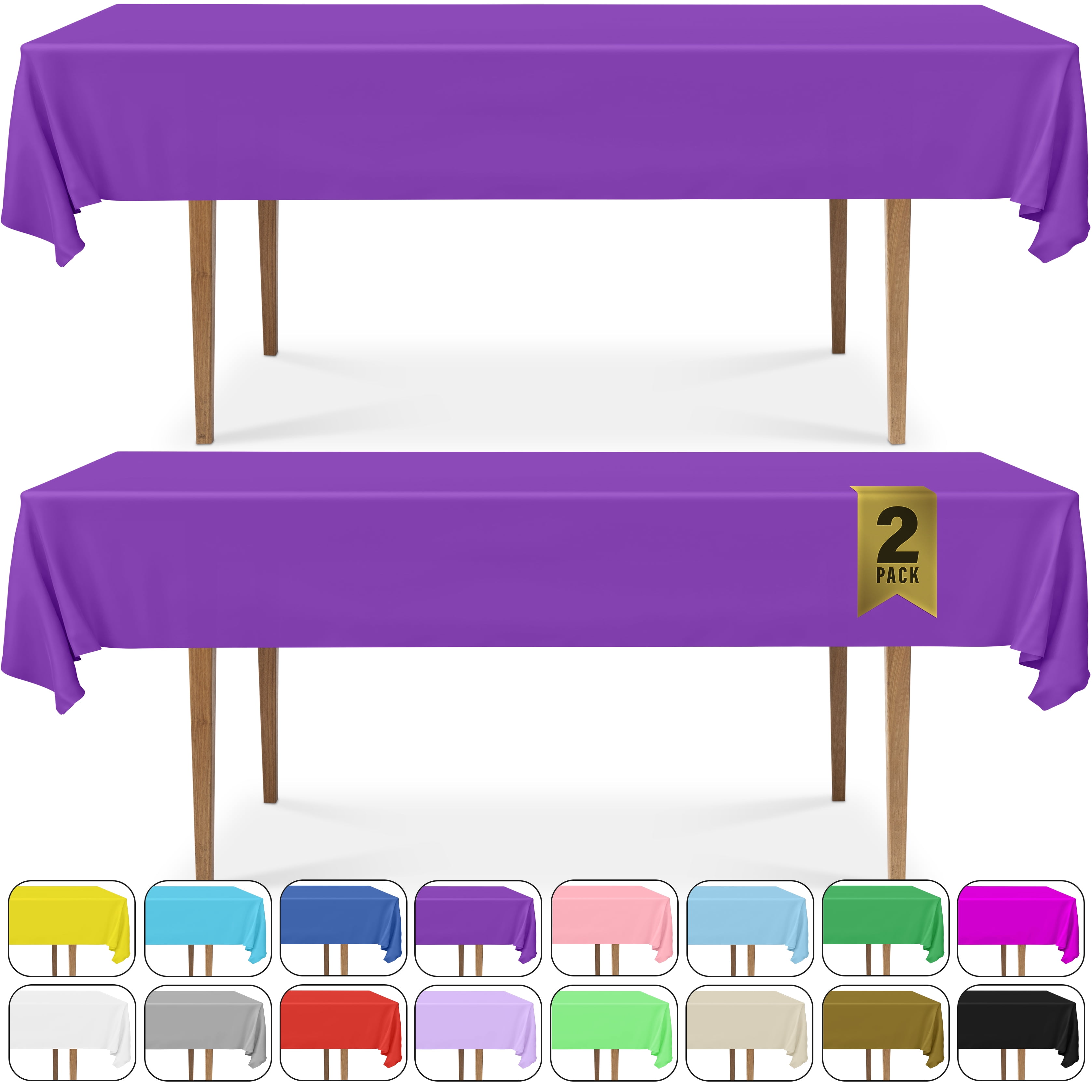 DecorRack 2 Rectangular Tablecloths -BPA- Free Plastic, 54 x 108 inch ...