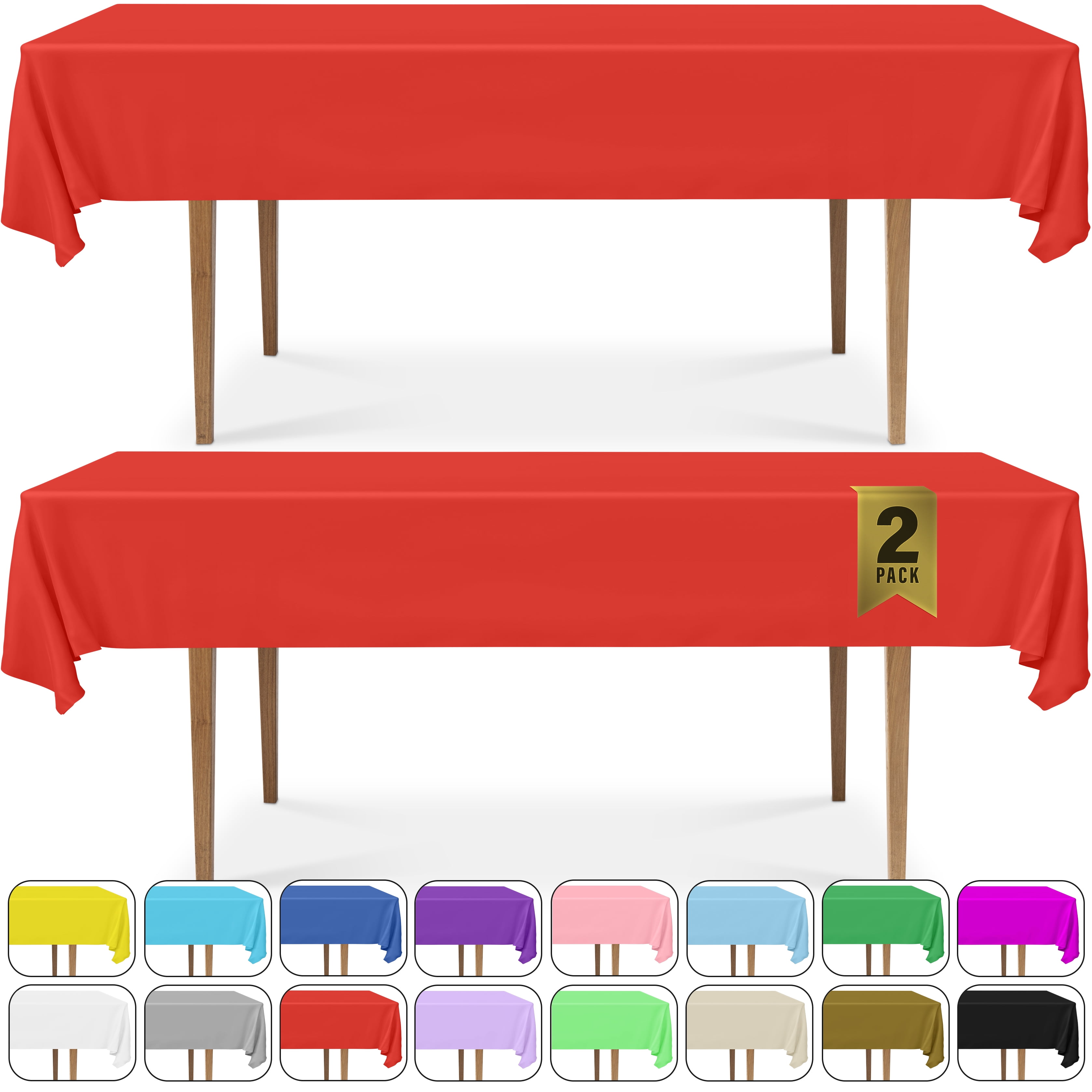 DecorRack 2 Rectangular Tablecloths -BPA- Free Plastic, 54 x 108 inch ...
