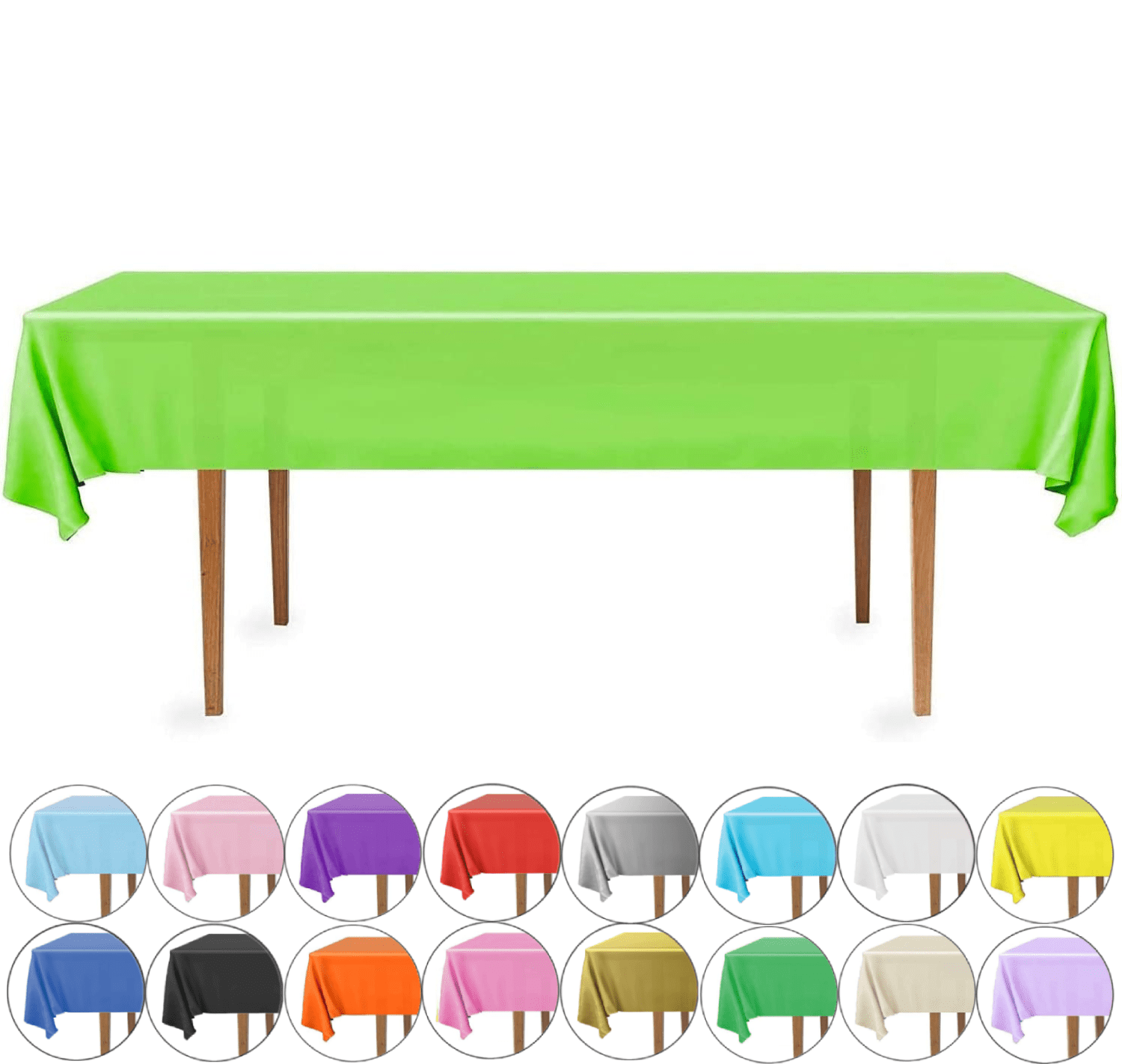 DecorRack Disposable 6 Plastic Tablecloths, 54 x 108 inch, Rectangular ...
