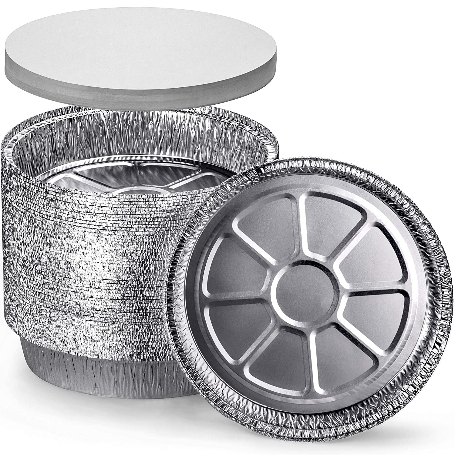 DecorRack Heavy Duty Disposable Aluminium Food Dish, 9 inch Pans with ...