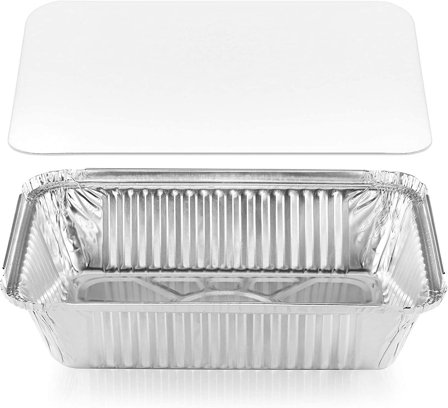 DecorRack Aluminum Pans With Flat Board Lids 2 25 Lb Rectangular 14 DecorRack Aluminum Pans With Flat Board Lids 2 25 Lb Rectangular 14