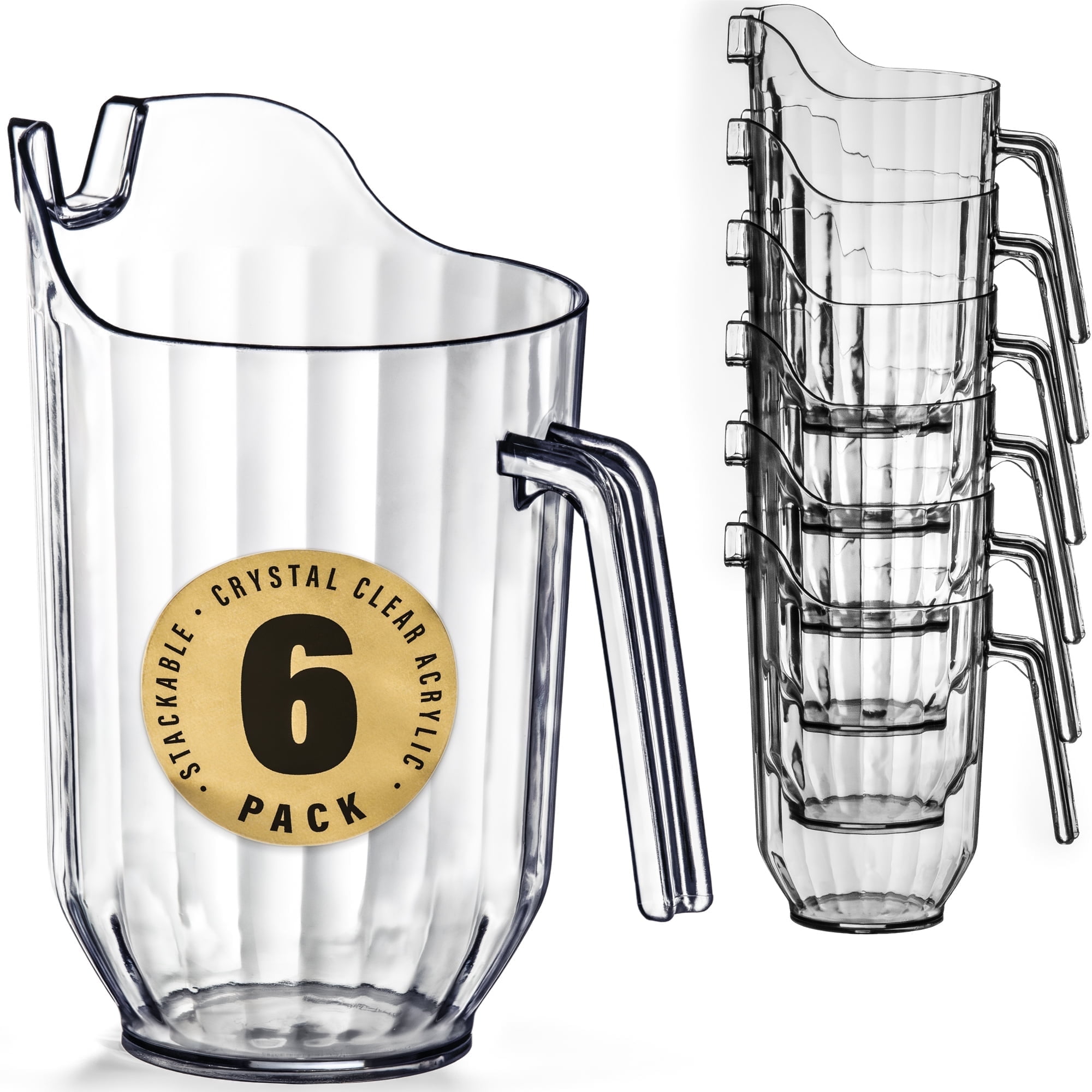 DecorRack Clear Plastic Pitchers, Soda, Beer, Juice, Water Pitcher, 56 ...