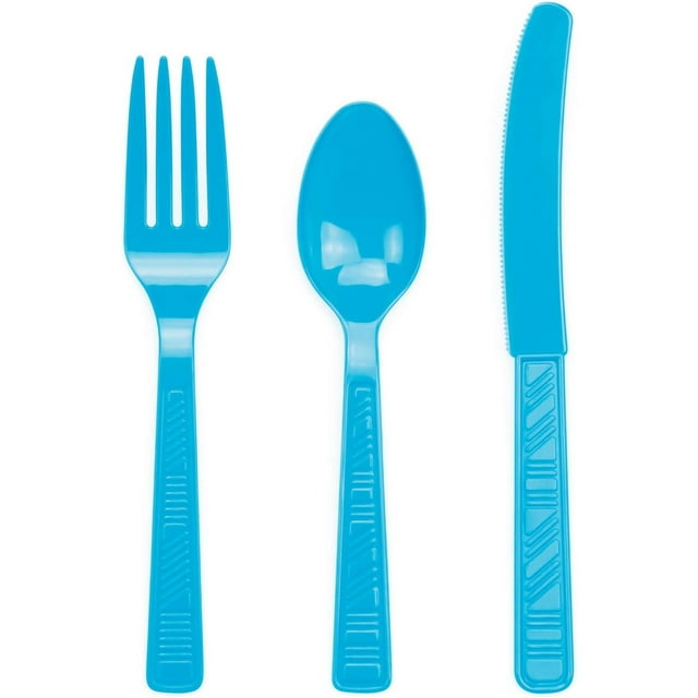 DecorRack Disposable Forks, Knives, Spoons, Party Utensils, Turquoise ...