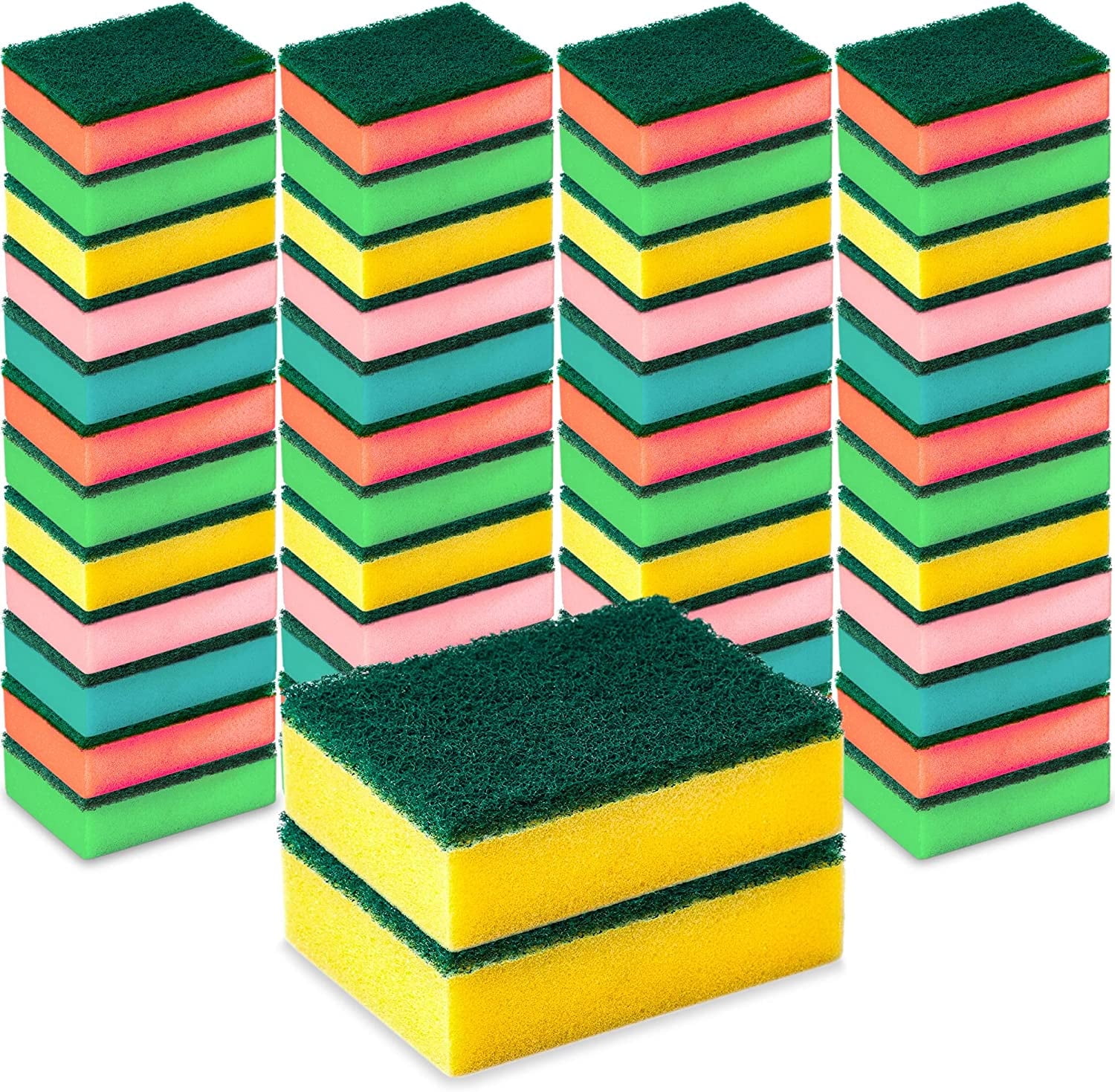 DecorRack Non-Scratch Cleaning Scrub Sponges for Kitchen, Dishes ...