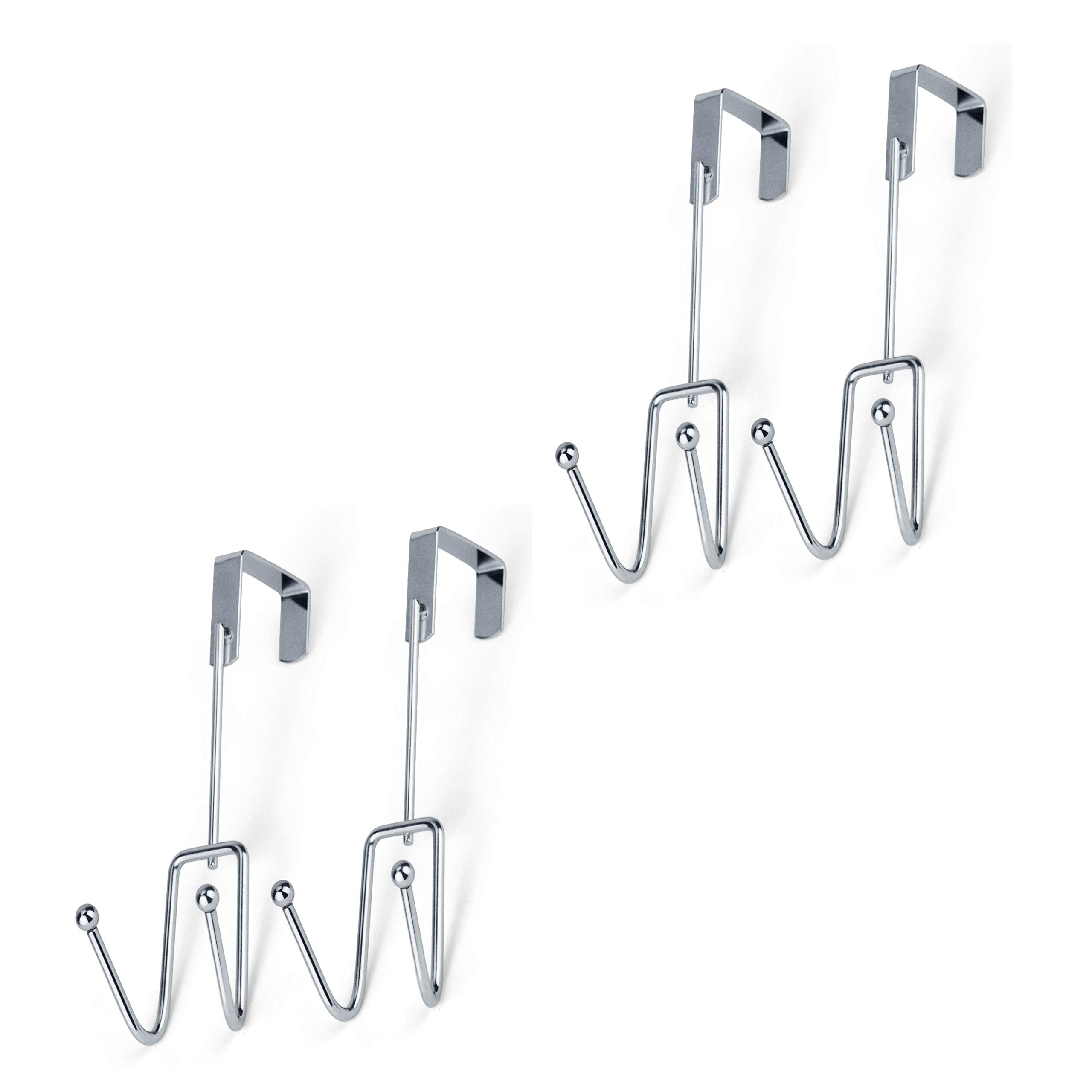DecorRack Over the Door Hooks, Heavy Duty Chrome Hooks, Towel Hanger ...