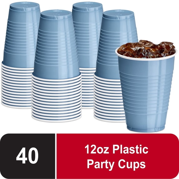 DecorRack 12 fl oz Colorful Party Cups, Reusable Disposable, Light Blue ...