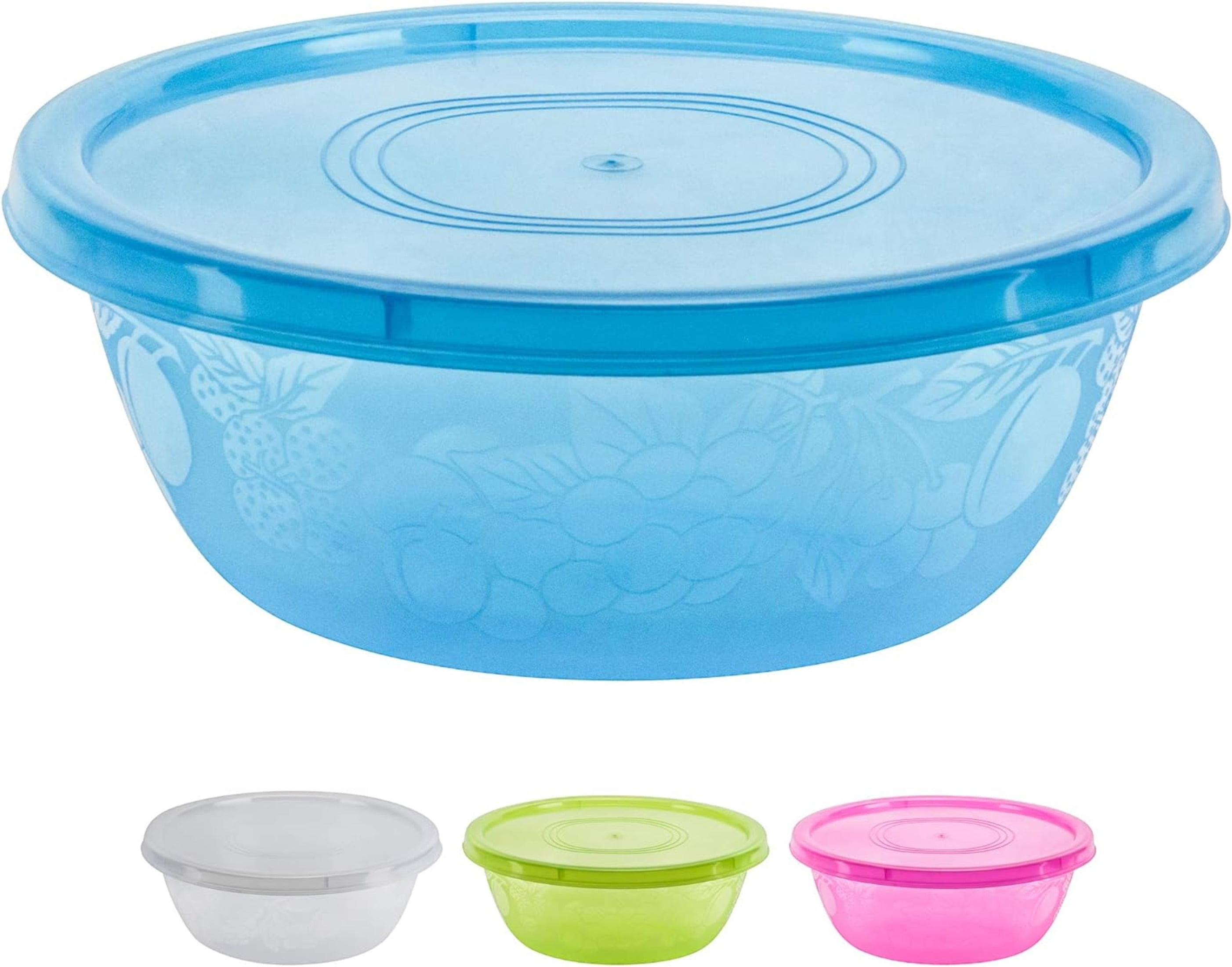 DecorRack Plastic Serving Bowl with Lid, Blue (1 Bowl) - Walmart.com