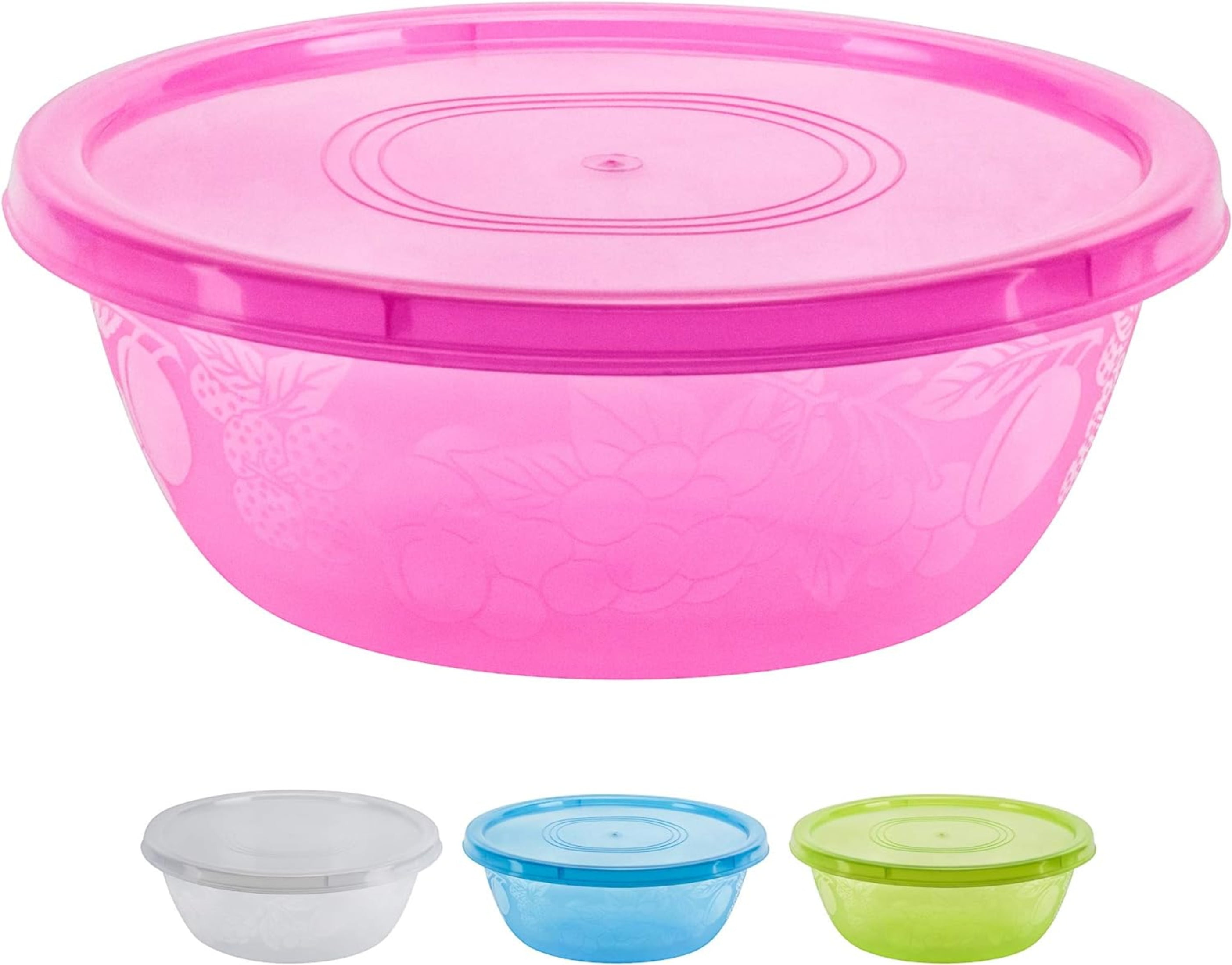 DecorRack Plastic Serving Bowl with Lid, Pink (1 Bowl) - Walmart.com