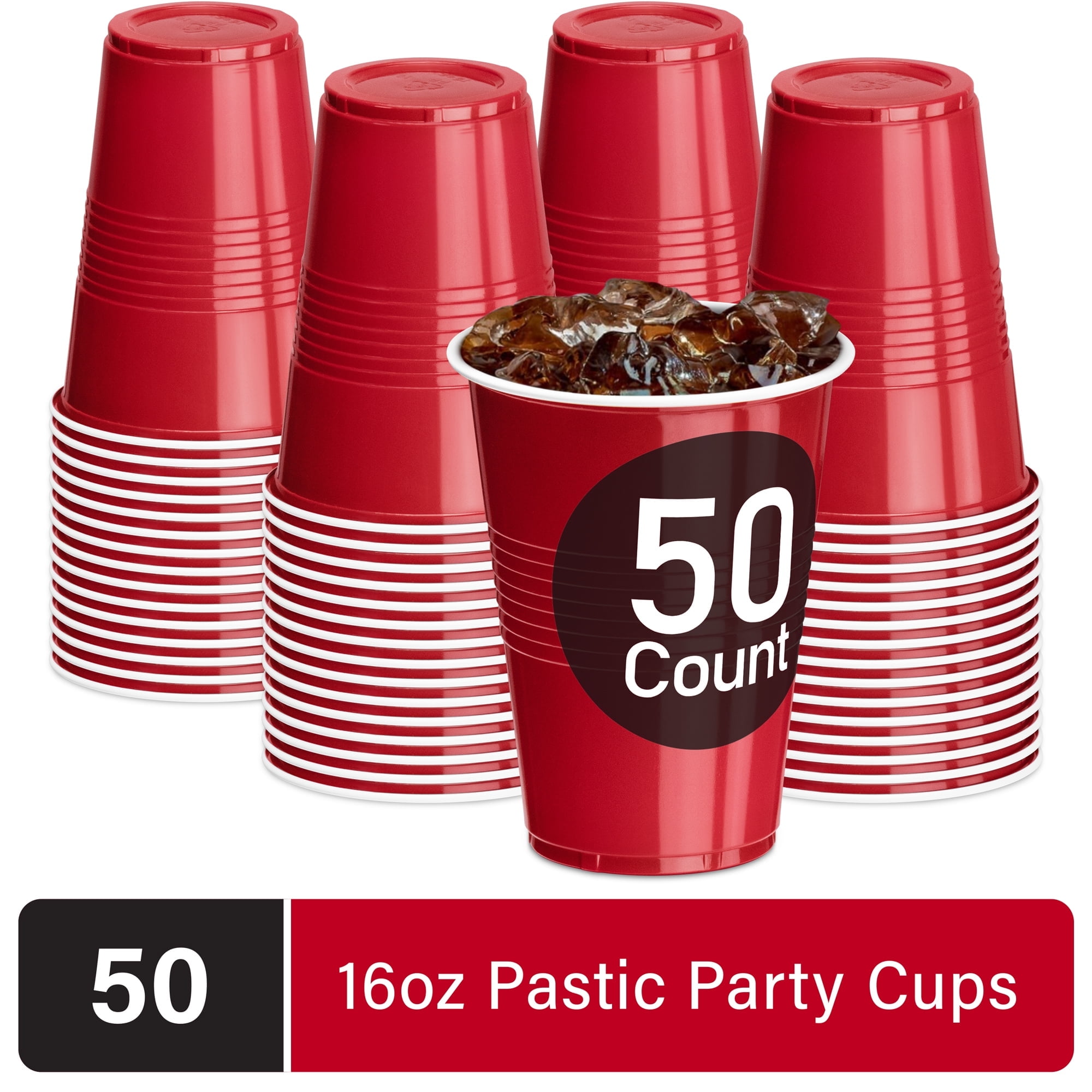 DecorRack 16 Fl Oz Party Plastic Cups, Durable & Crack Resistant, Large ...