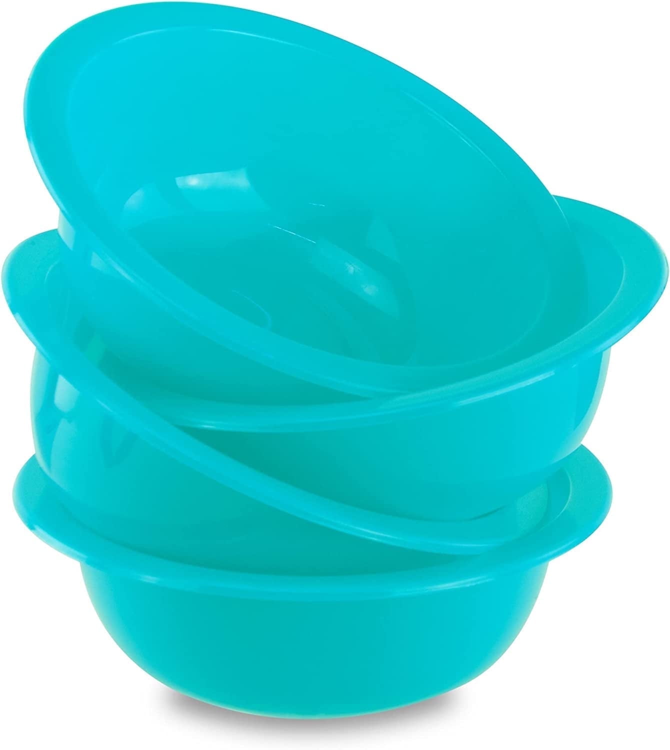 Decorrack Set of 4 Turquoise Cereal Bowls, 28 oz, Small Plastic Serving ...