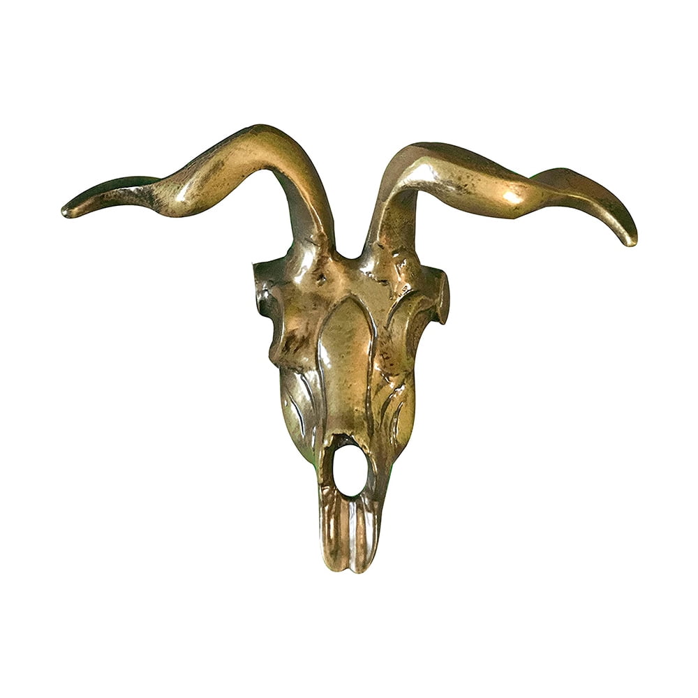 DecorShore Decorative Faux Skull Metal Statuette, Handcrafted ...