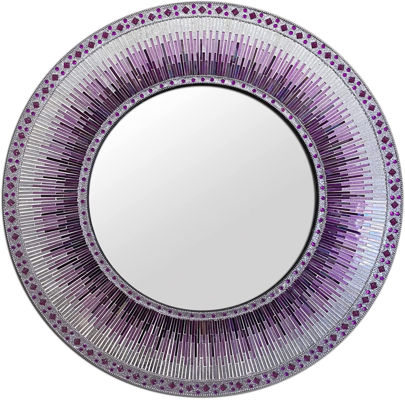 DecorShore Decorative Wall Mirror 24" Round Handcrafted Wall Art in ...