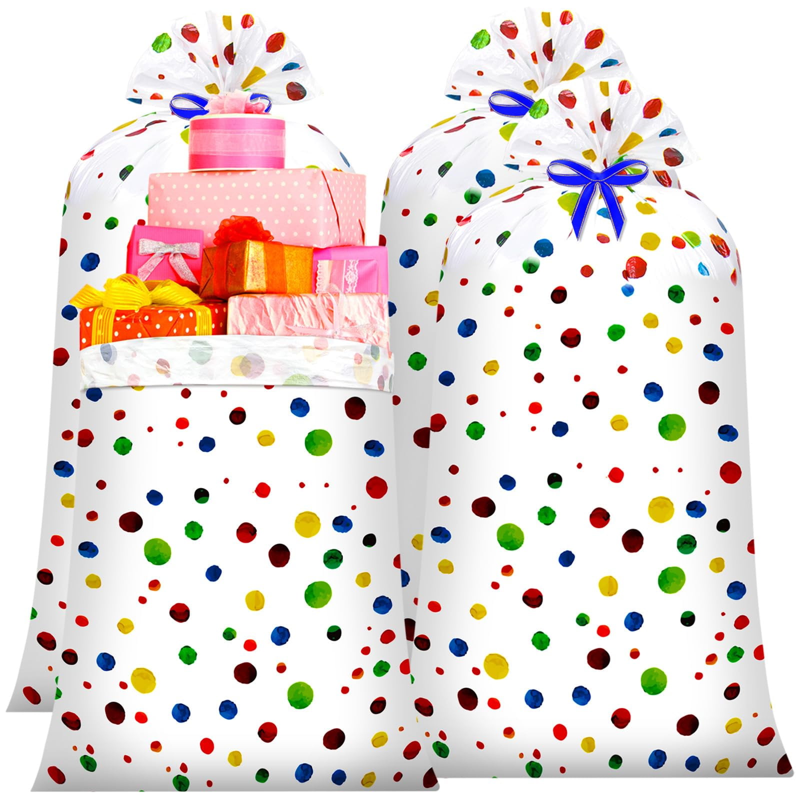 DecorWoo 4 Pack 48"x36" IFF17 Extra Large Gift Bags with Ribbons ...