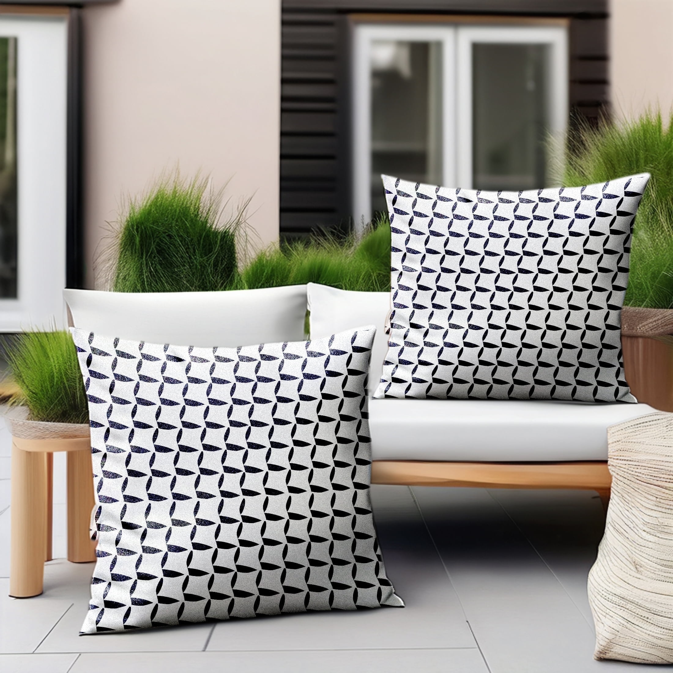 DecorX Outdoor Pillow Covers 2 Pack Patio Decorative Accent Throw ...