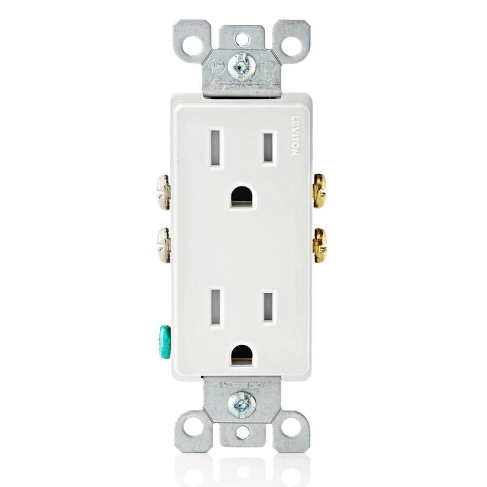 Decora 15 Amp 125 V Tamper Resistant Duplex Outlet/Receptacle, White ...