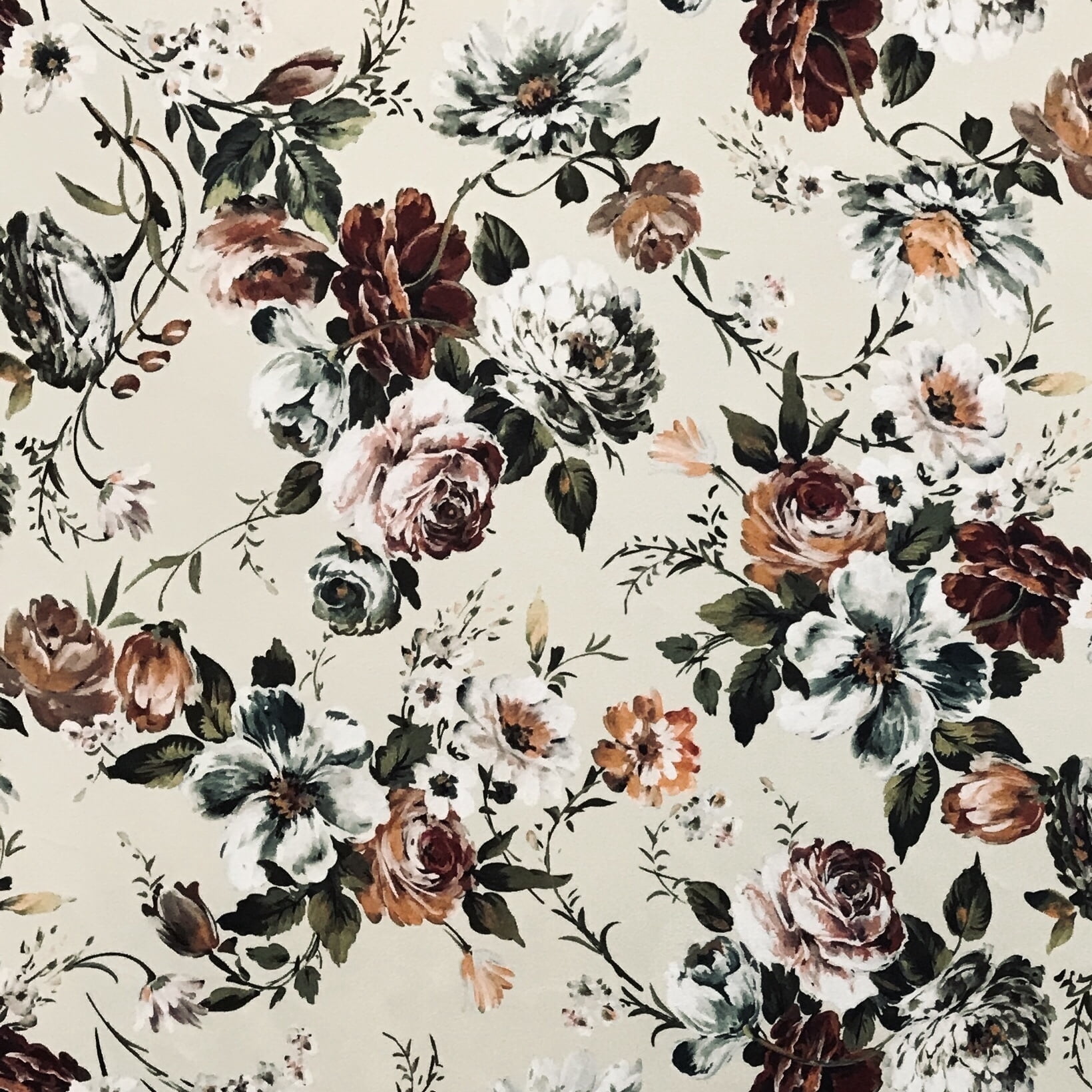 Decora Furnishings Velvet Finish Floral Design Digitally Printed Soft ...