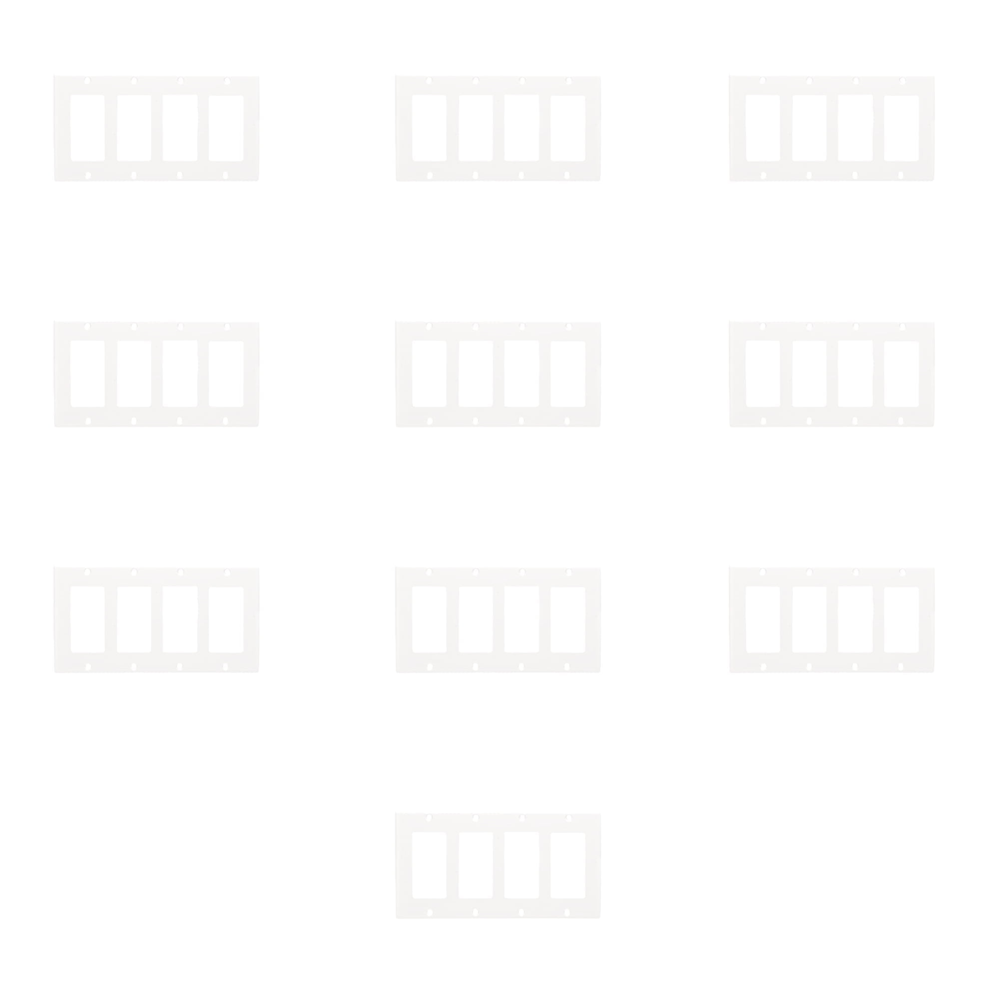 Decora Wall Plate - Quadruple Gang - White for Multiple Device ...