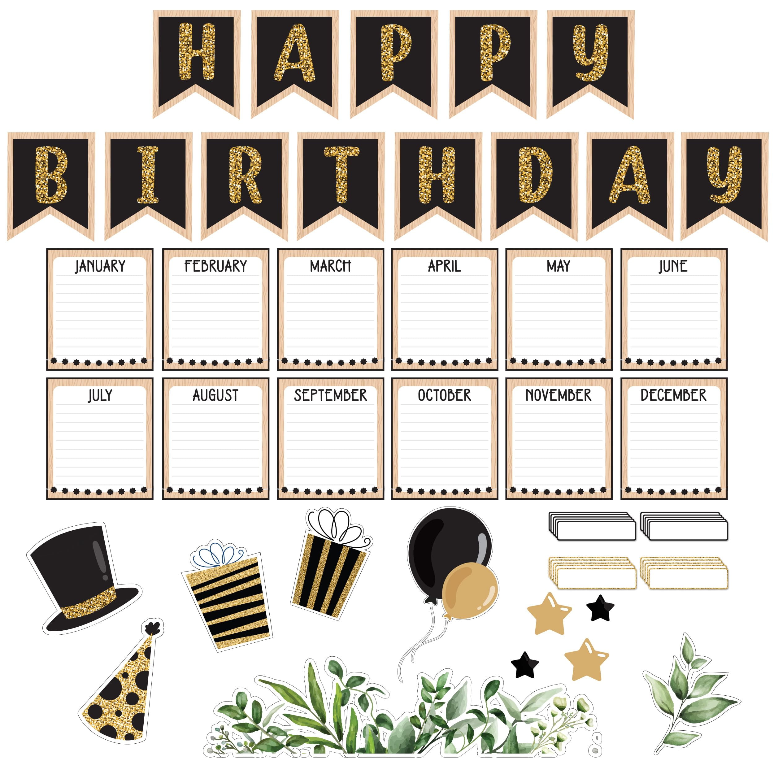 Decorably 103 Pcs Cutouts Farmhouse Birthday SMRBulletin Board Set for ...