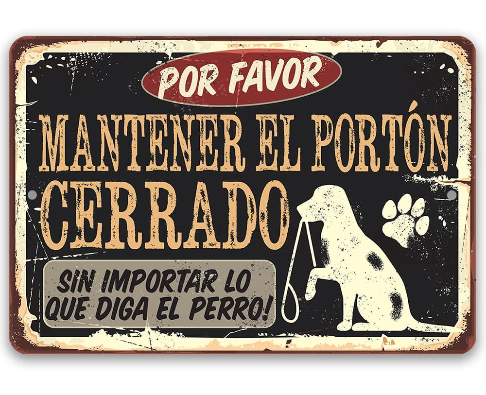 Decoración de Perros: Letrero de Metal c/frase divertida"Mantén la ...