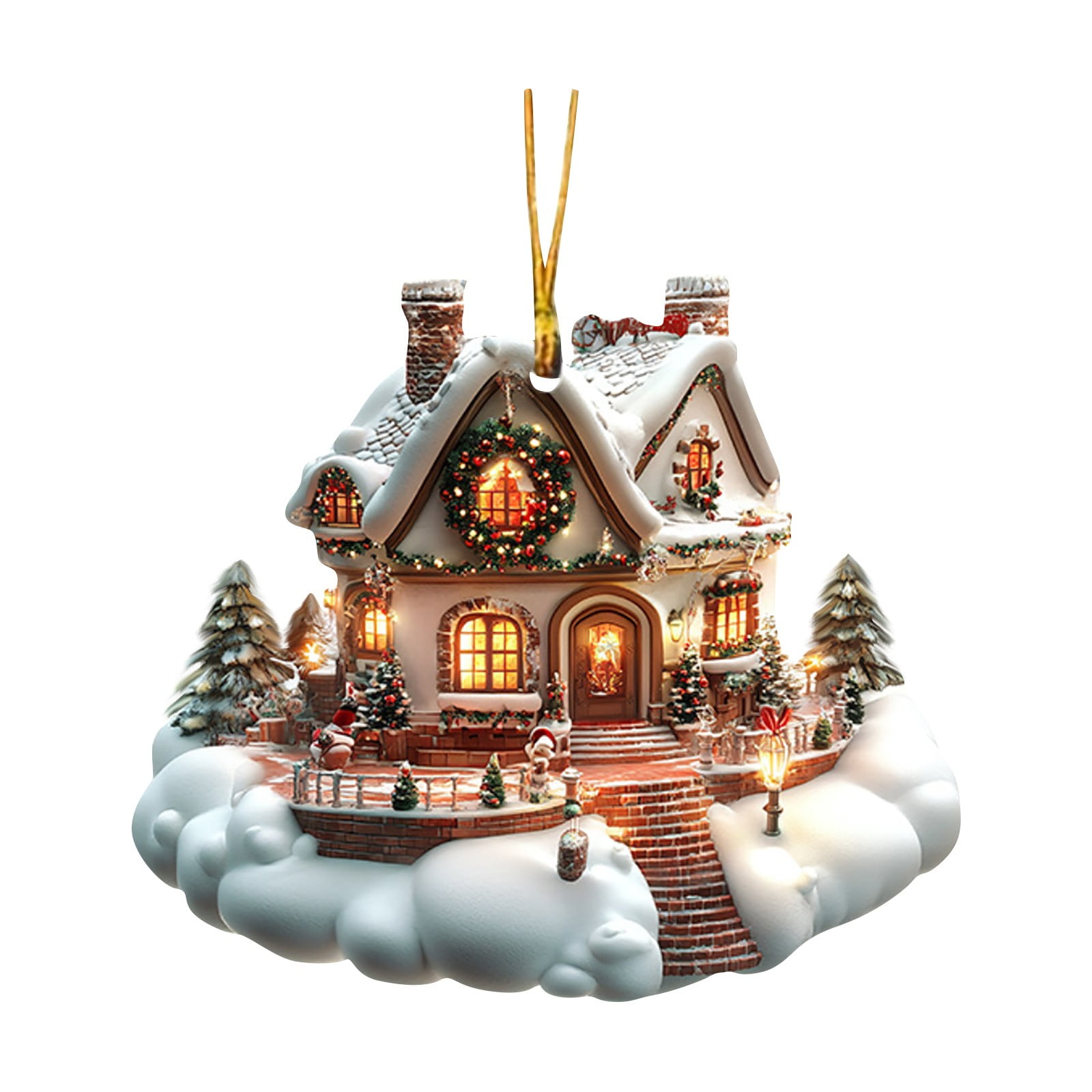 Decoracion Para Arbol De Navidad Christmas Igloo Car Pendant Acrylic ...