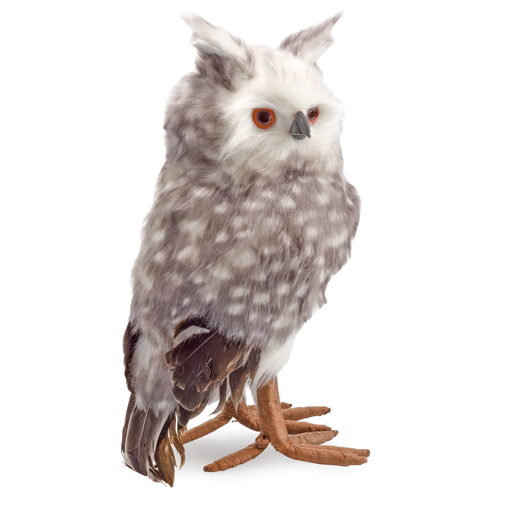 Decorae Fake Stuffed Owl Figure (Gray Spotted), for Craft, Halloween ...