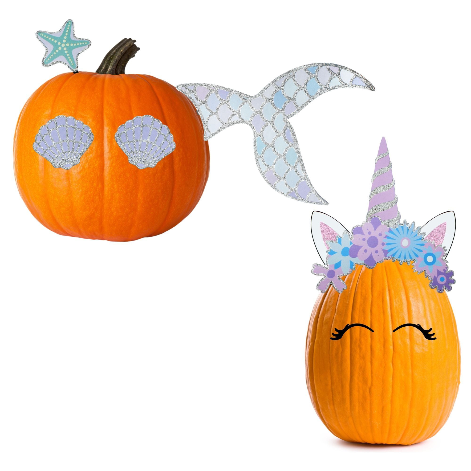 Decorae Halloween Pumpkin Kit Sets, Unicorn and Mermaid Theme, 13 ...