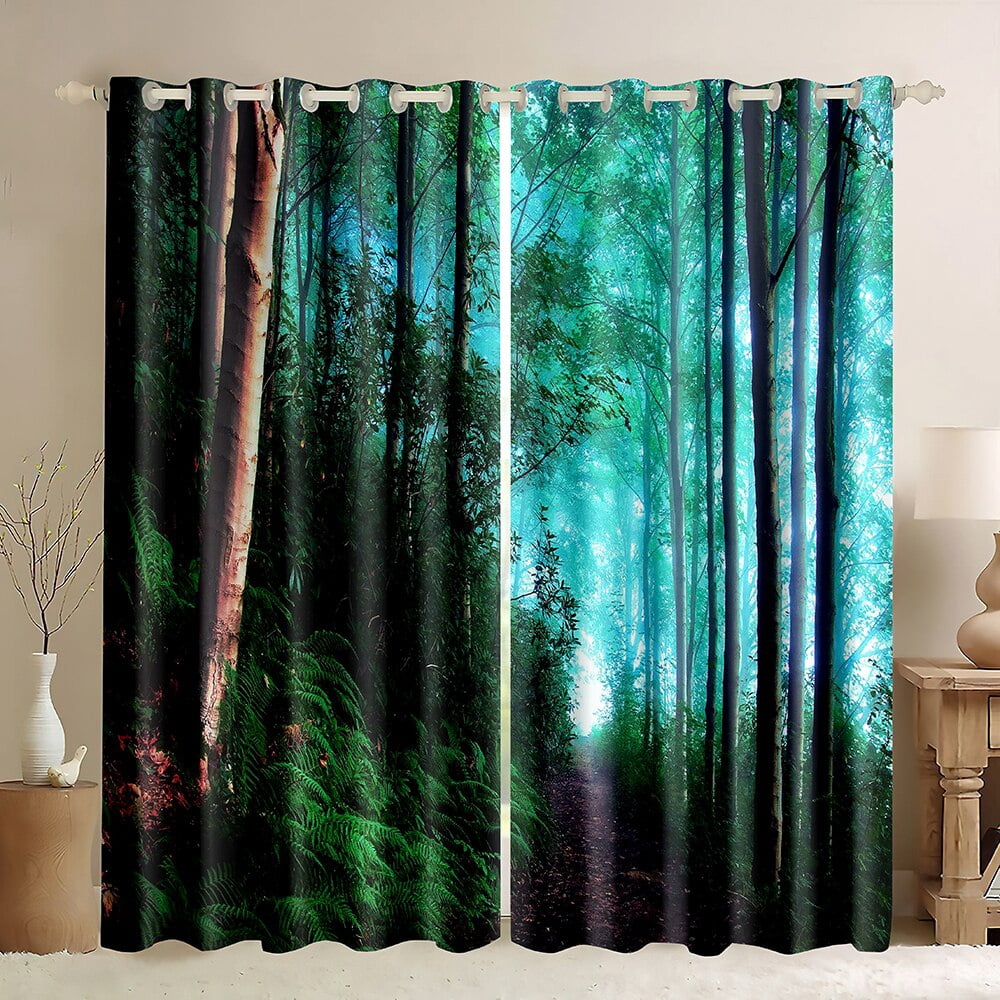 Decorate Curtain Thin Room Living Bedroom Curtains Window Scene Nature ...
