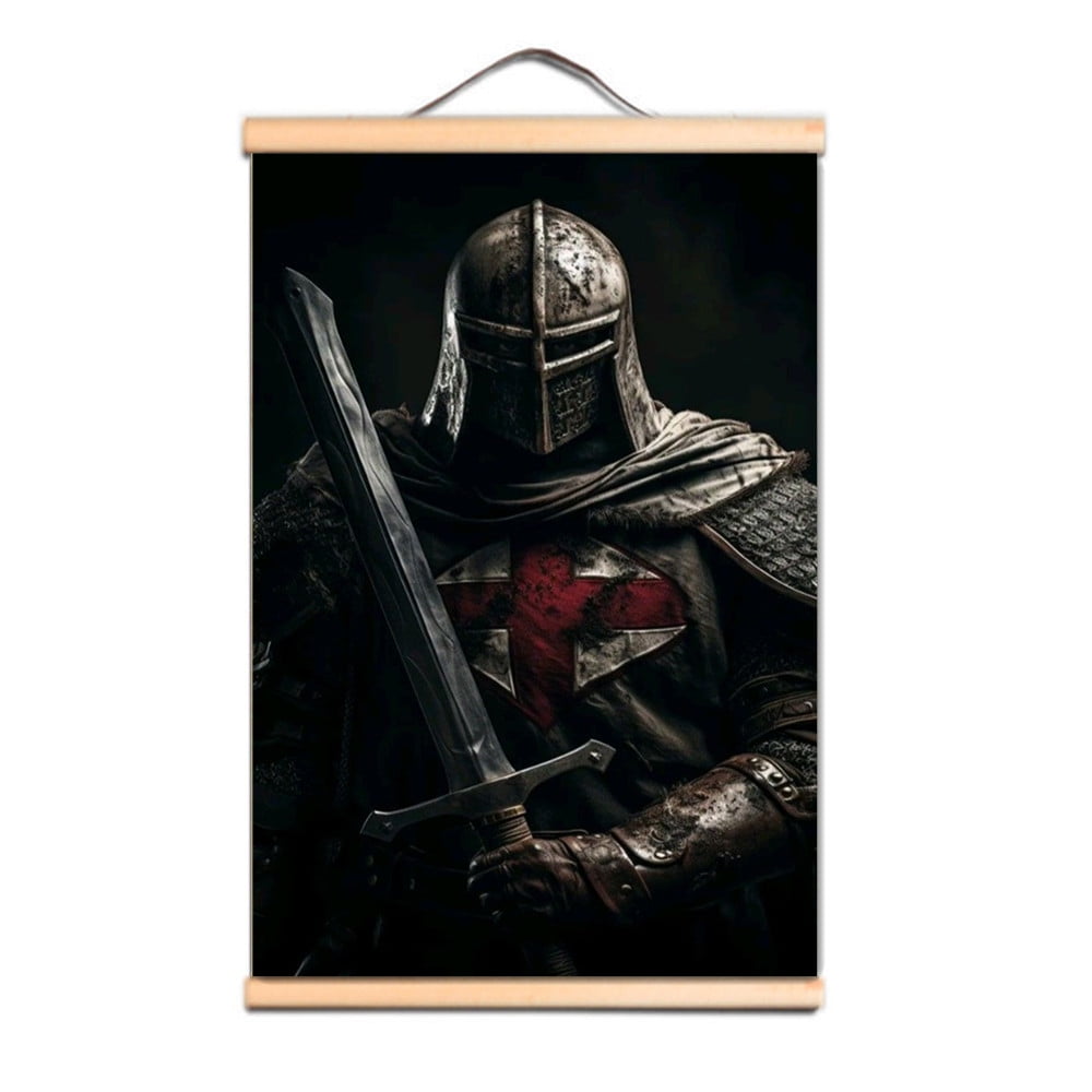 Decorate Your Home with this Vintage Medieval Crusader Warrior Wall Art Posters and Prints ...