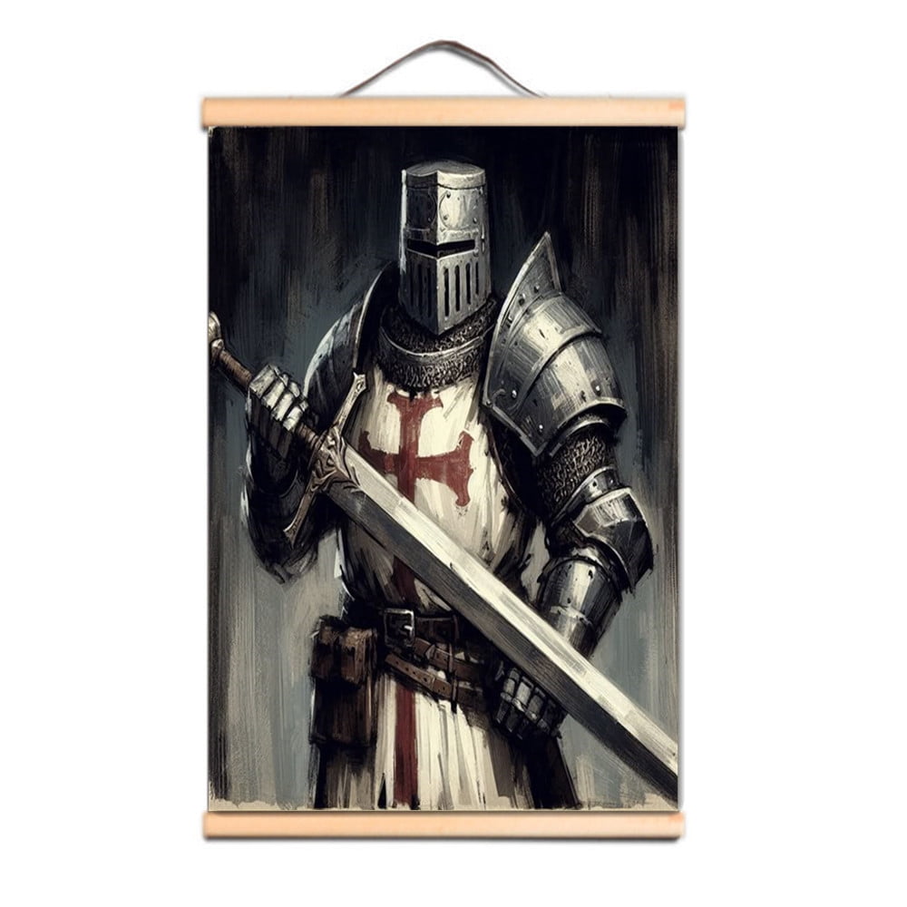 Decorate Your Home with this Vintage Medieval Crusader Warrior Wall Art Posters and Prints ...