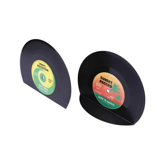 Decorate Record Style Bookends Book Stopper Holder for Home Desk Office ...