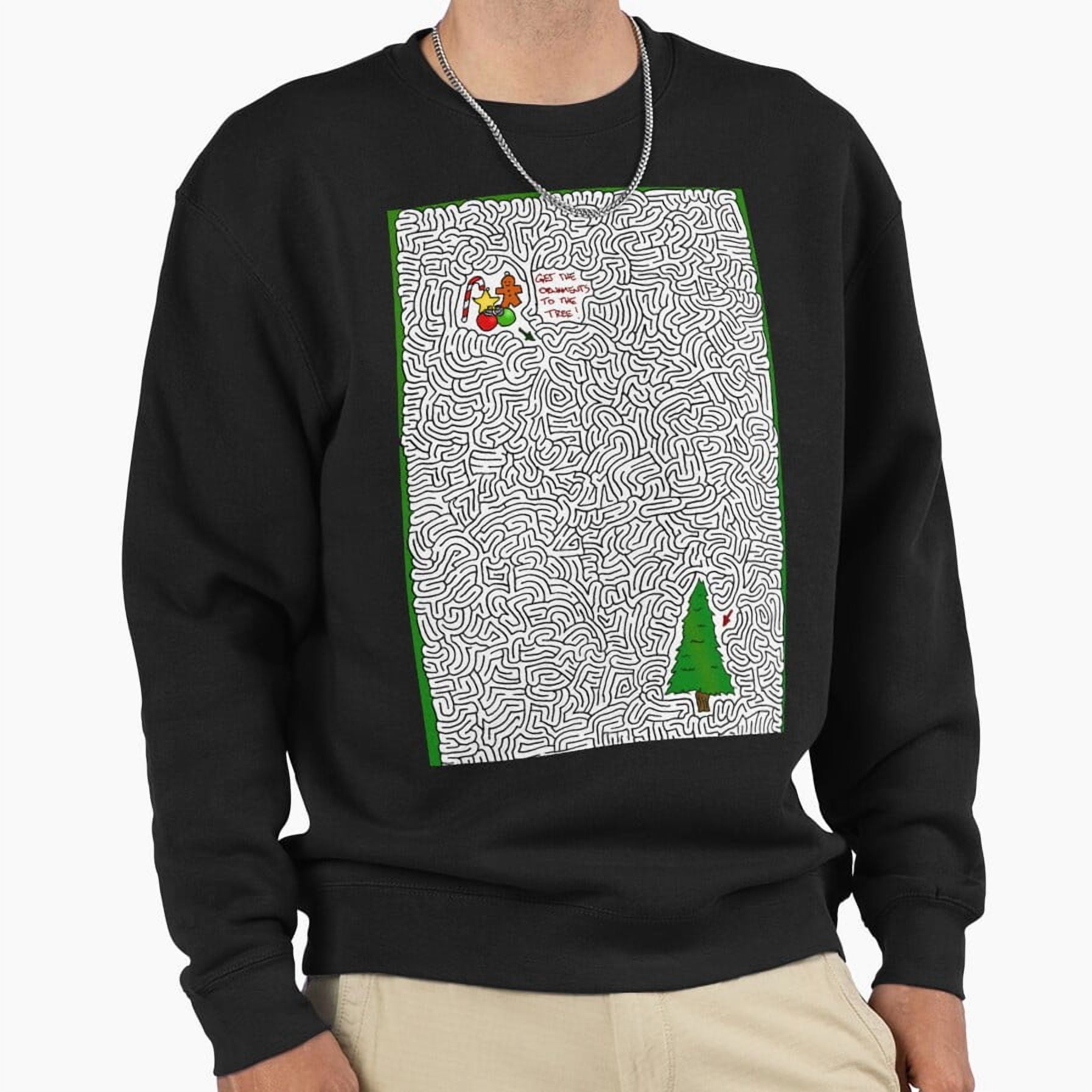 Decorate The Tree Maze Christmas Activity Graphic Unisex Sweatshirt ...