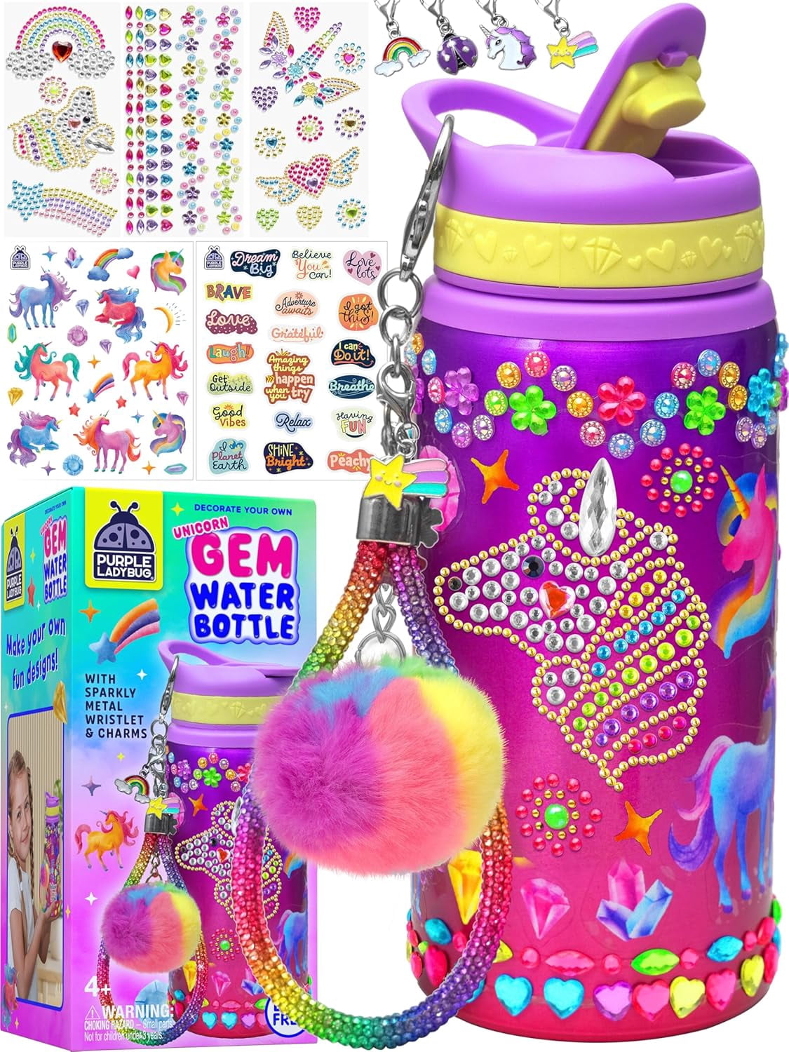 Decorate Your Own Water Bottle Kit for Girls - Gift for Girls Ages 5 6 ...