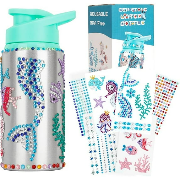 Decorate Your Own Water Bottle Kit， DIY Creative Craft with Rhinestone ...