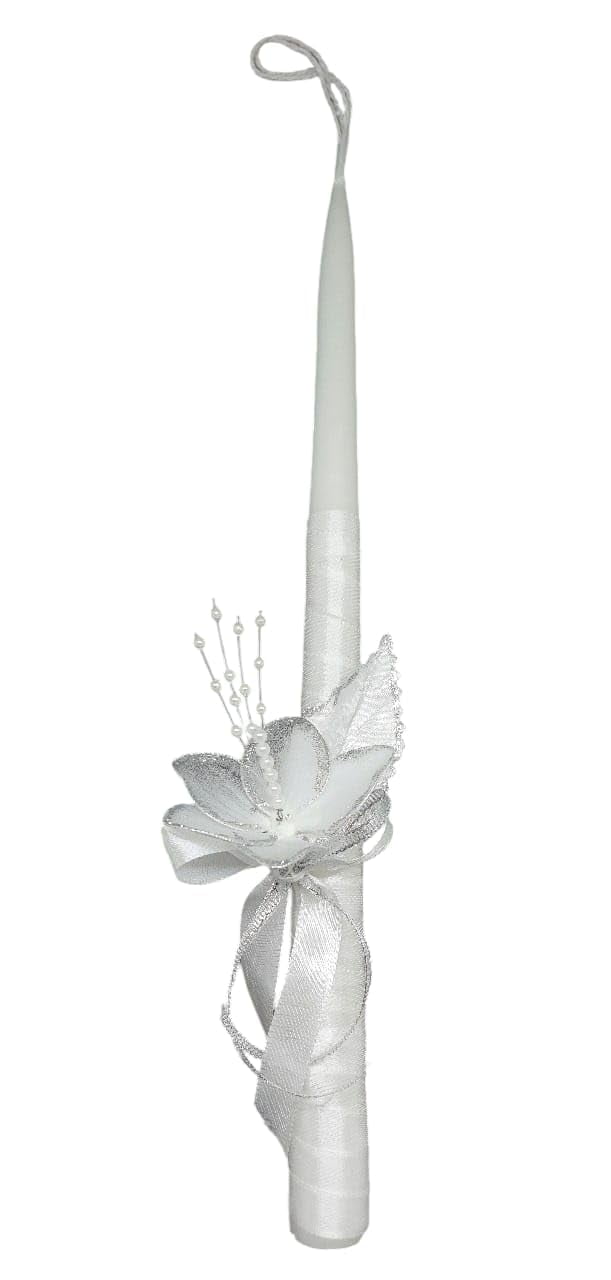 Decorated Communion Candles Christening Holy Candles Satin Flowers and ...