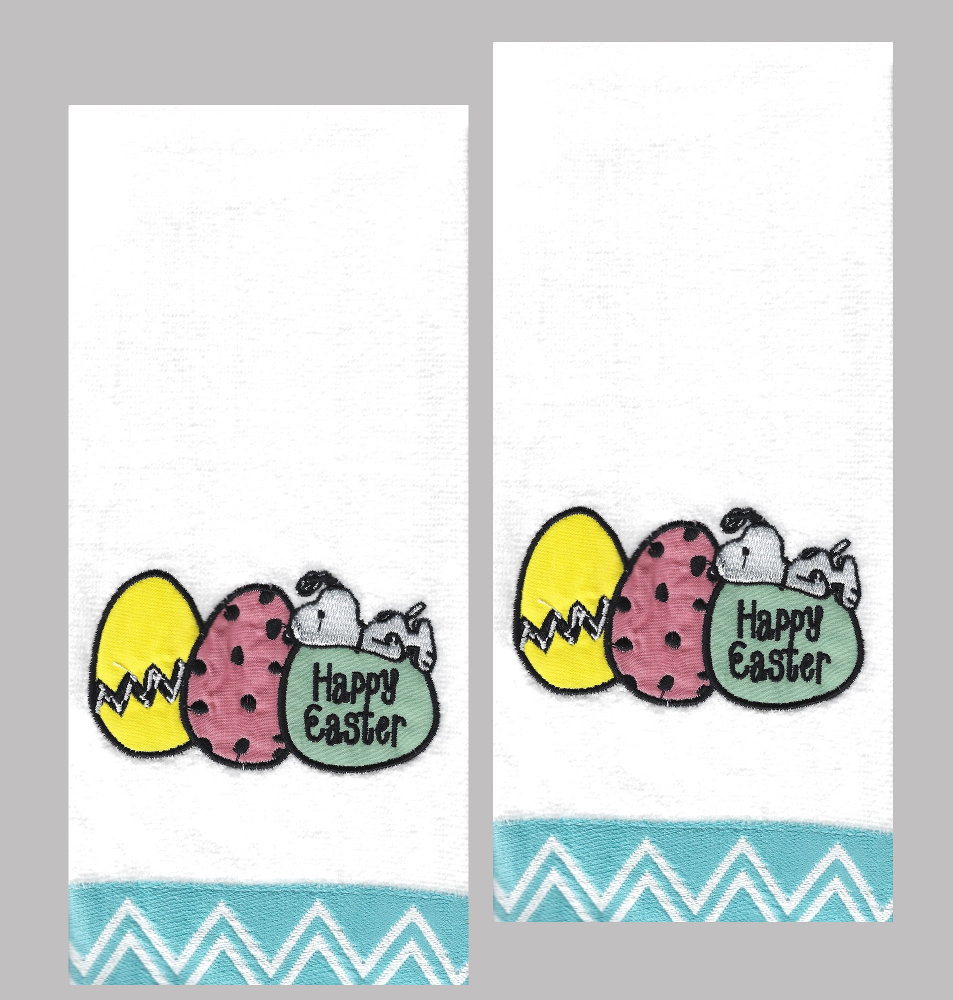 Decorated Easter Egg Design Peanuts White Bath Hand Towels, 2 Pieces ...