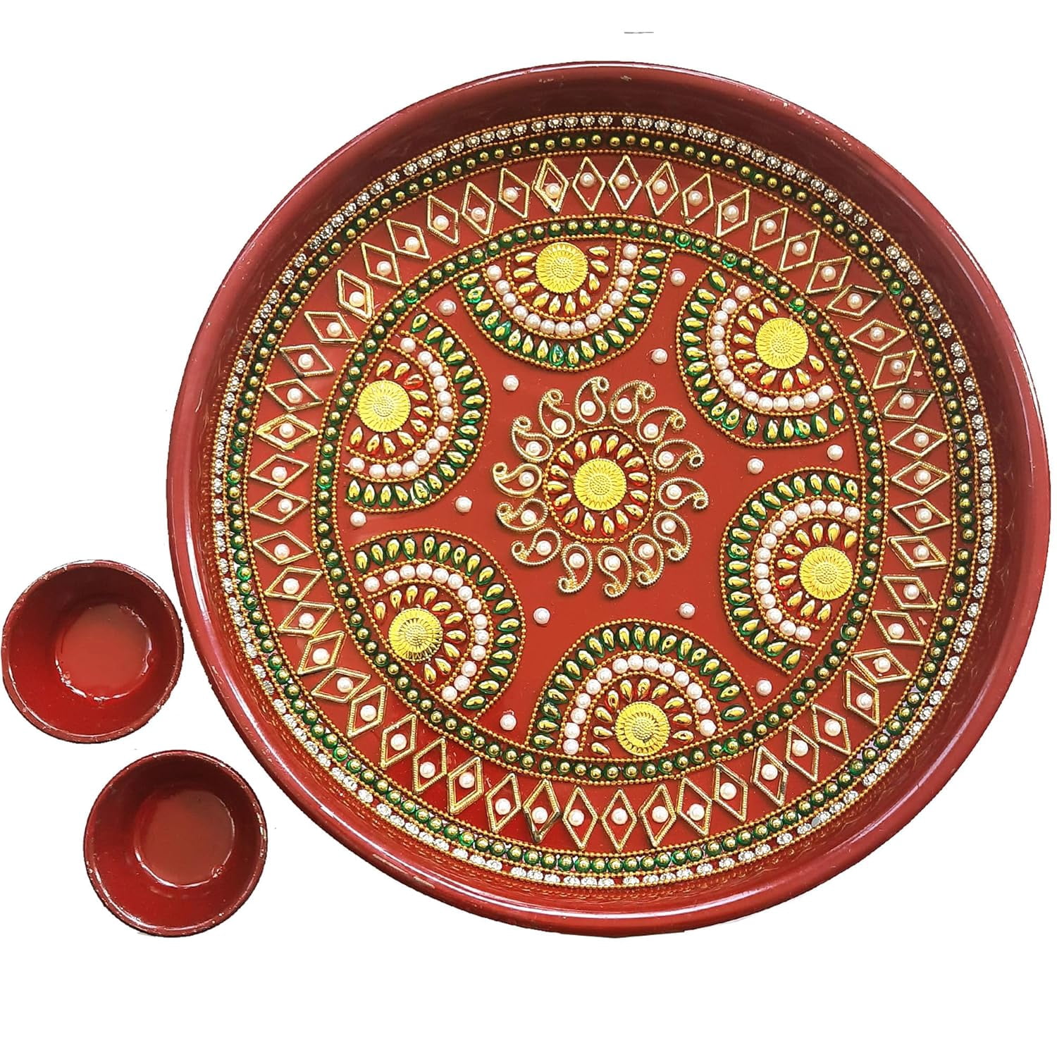 Decorated Free Handcrafted Pooja Thali for Home Pooja Plate Diwali ...