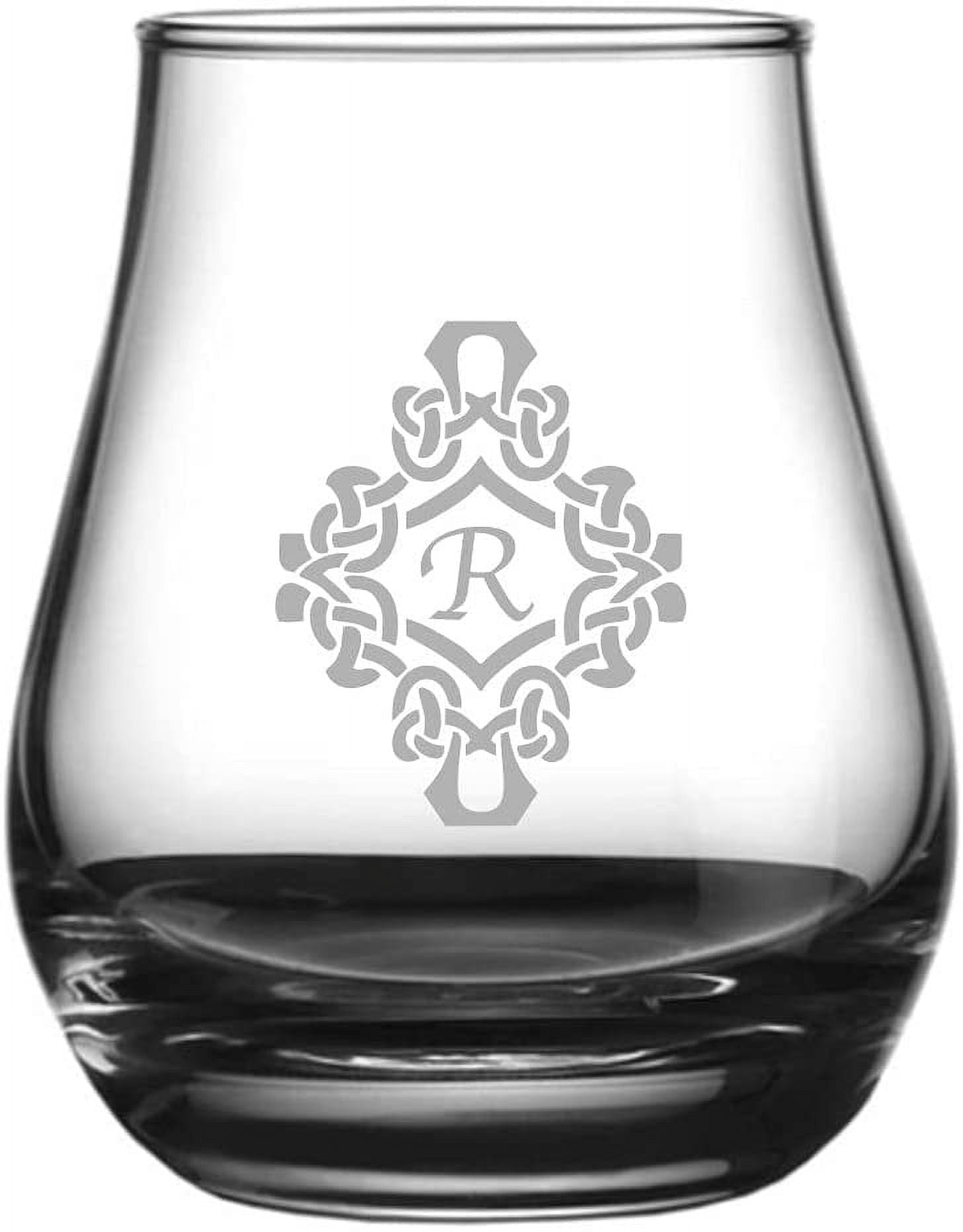 Decorated R Monogram Etched 4.1oz Spey Dram Whisky Glass - Walmart.com