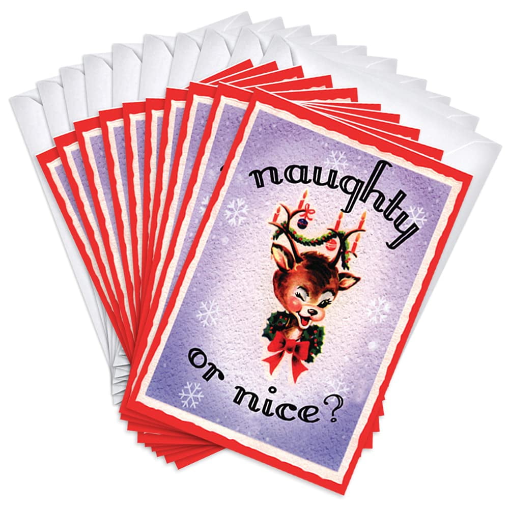 Decorated Reindeer Funny Christmas Humor Greeting Cards | 20 Pack Bulk ...