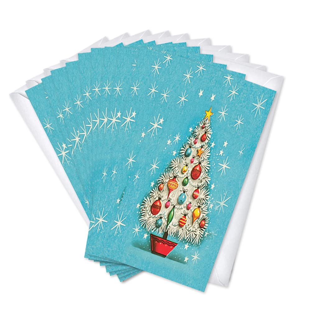 Decorated Tree Christmas Greeting Cards | 10 Pack Bulk Set (3.5x6.5 ...