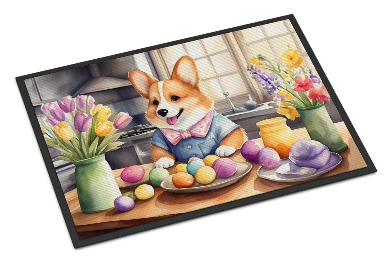 Decorating Easter Corgi Doormat Front Door Mat Indoor Rugs for Entryway ...