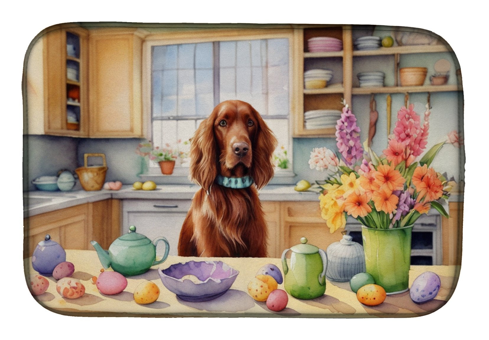 Decorating Easter Irish Setter Dish Drying Mat - Walmart Business Supplies
