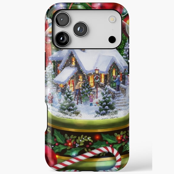 Decorating House Snow Globe Holiday Scene Phone Case iPhone Case 17 16 ...