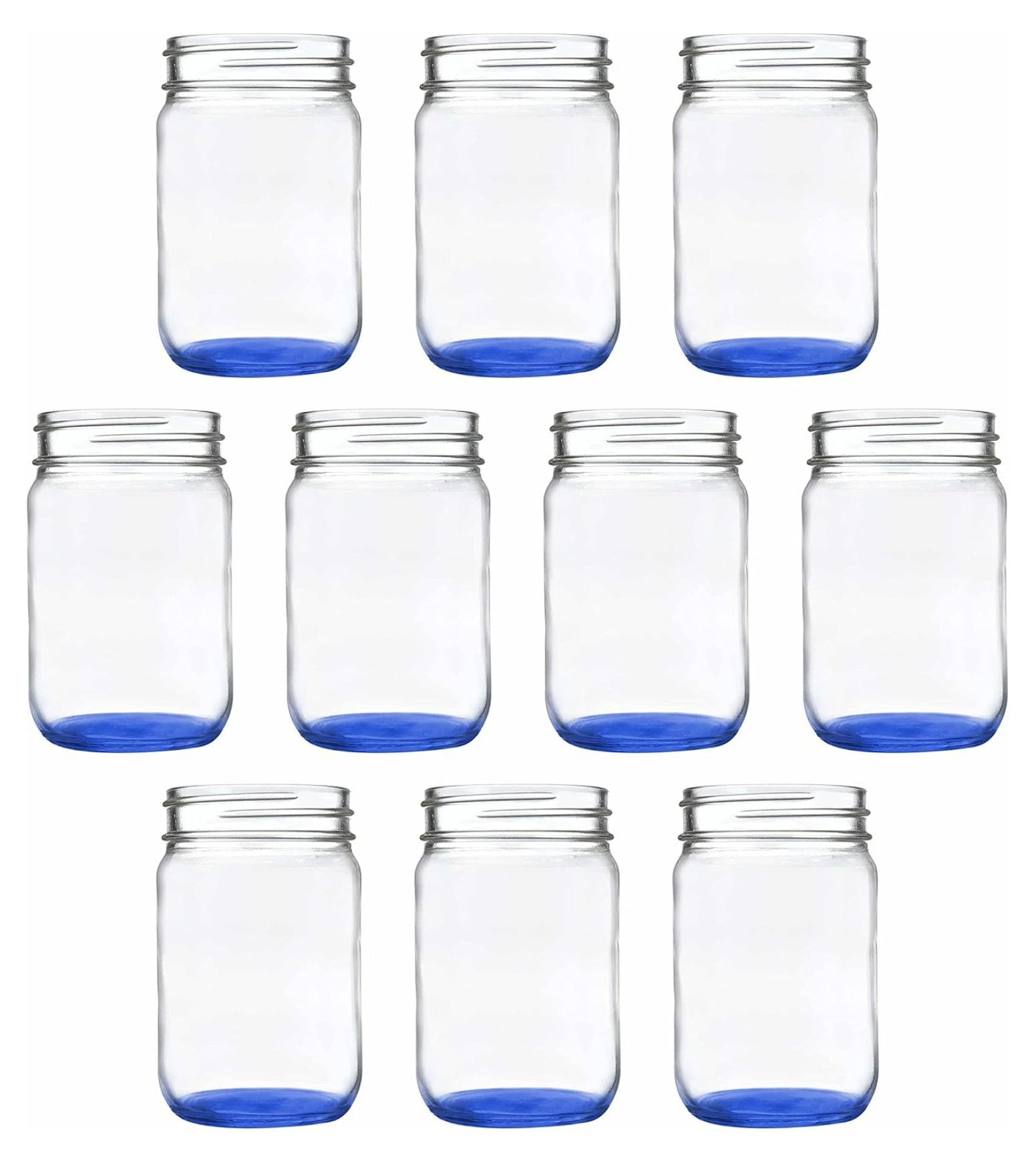 Decorating Mason Jars 12 oz. Set of 10, Bulk Pack - Glass Jars for ...