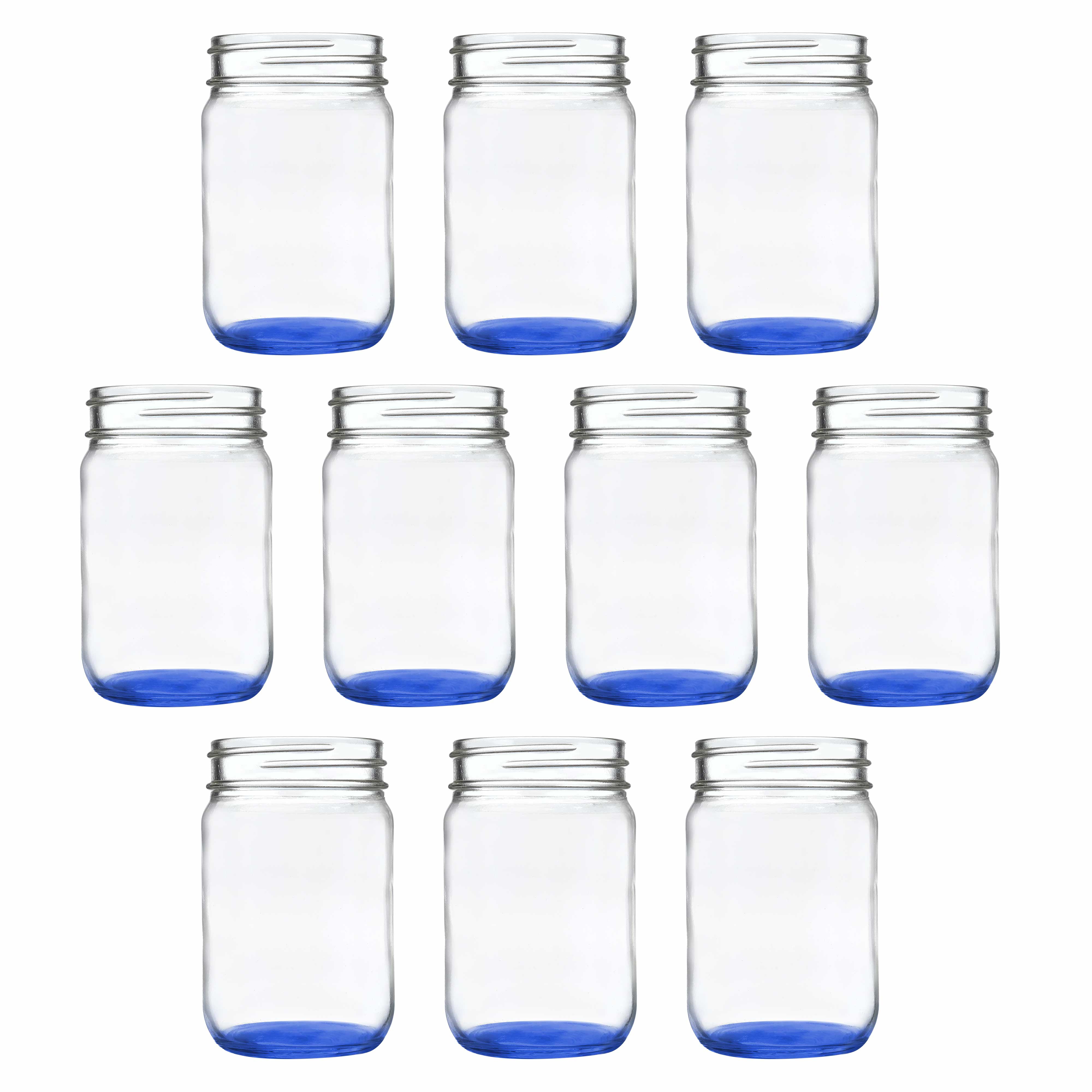Decorating Mason Jars 12 oz. Set of 10, Bulk Pack - Glass Jars for ...