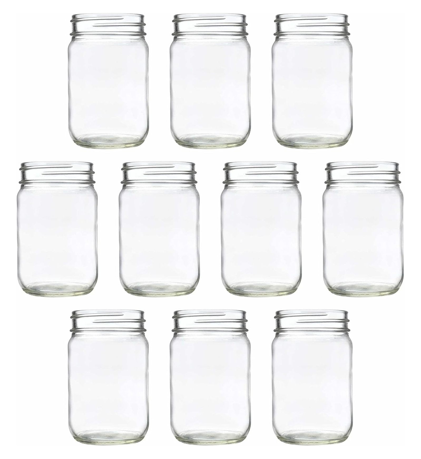 Decorating Mason Jars 12 oz. Set of 10, Bulk Pack - Glass Jars for ...