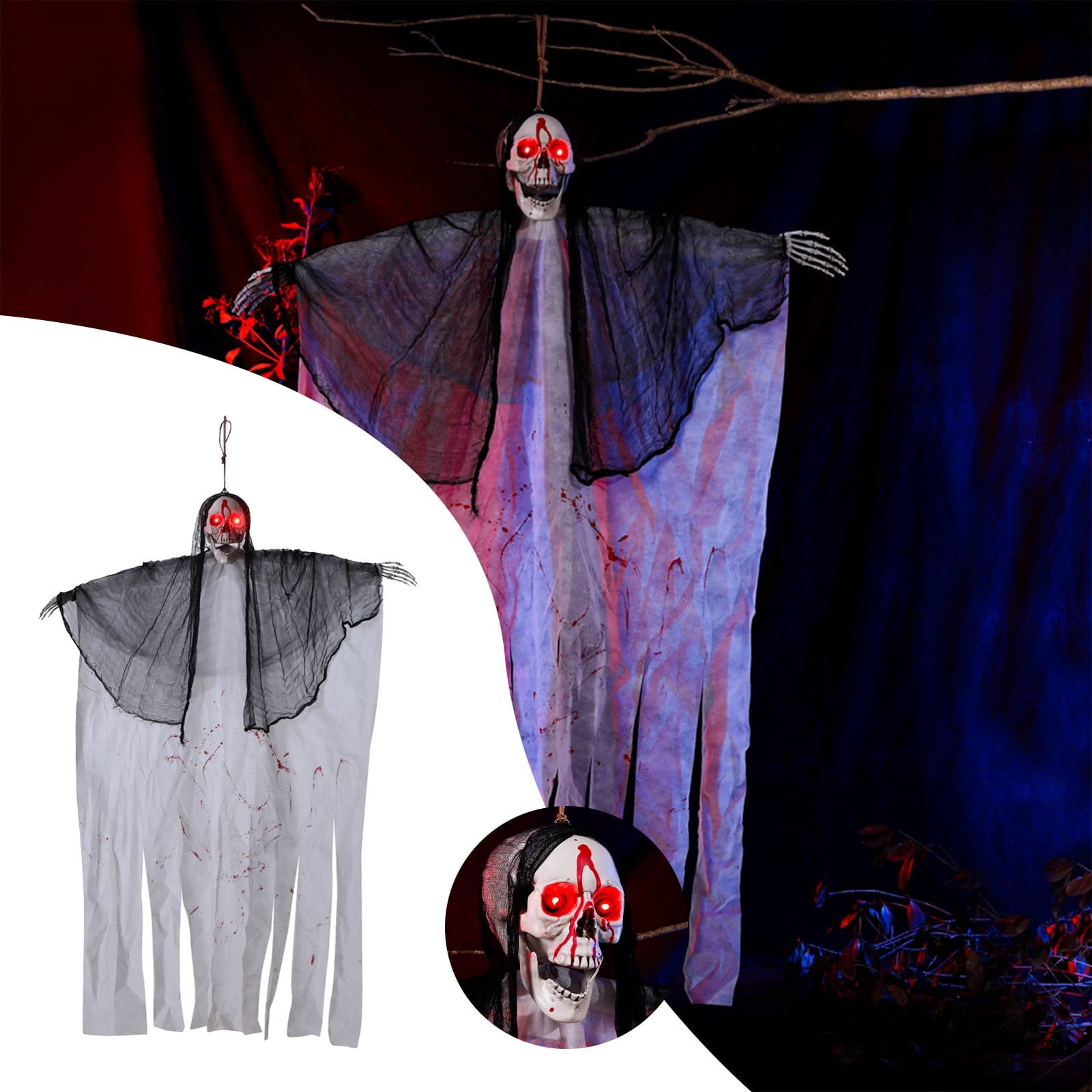 Decoration Animated Hanging Pendant With Red Glowing Eyes Sound ...