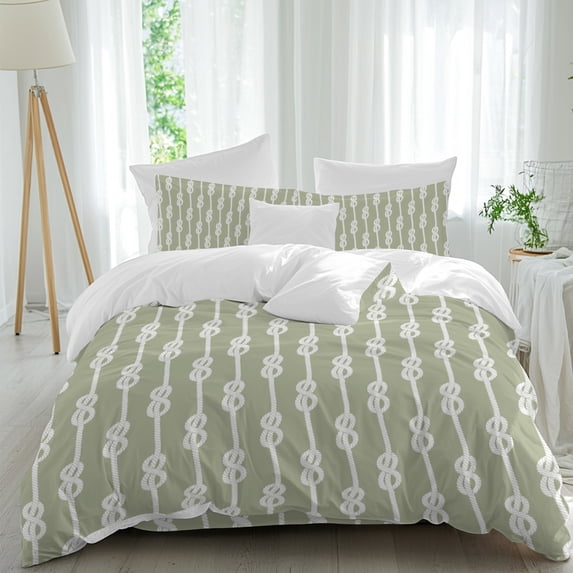Decoration Art 4 Piece Duvet Cover Set Queen Size Vintage Sage Green ...