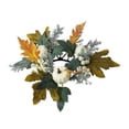 Decoration Candle Rings Wreath Candle Wreaths With Pumpkin Maple Leaves ...