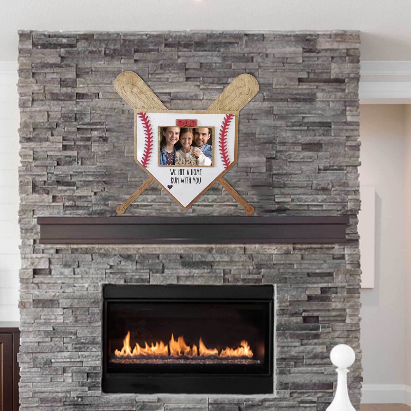 Decoration & Clearance 2025 Father's Day Baseball Themed Wood Frame ...