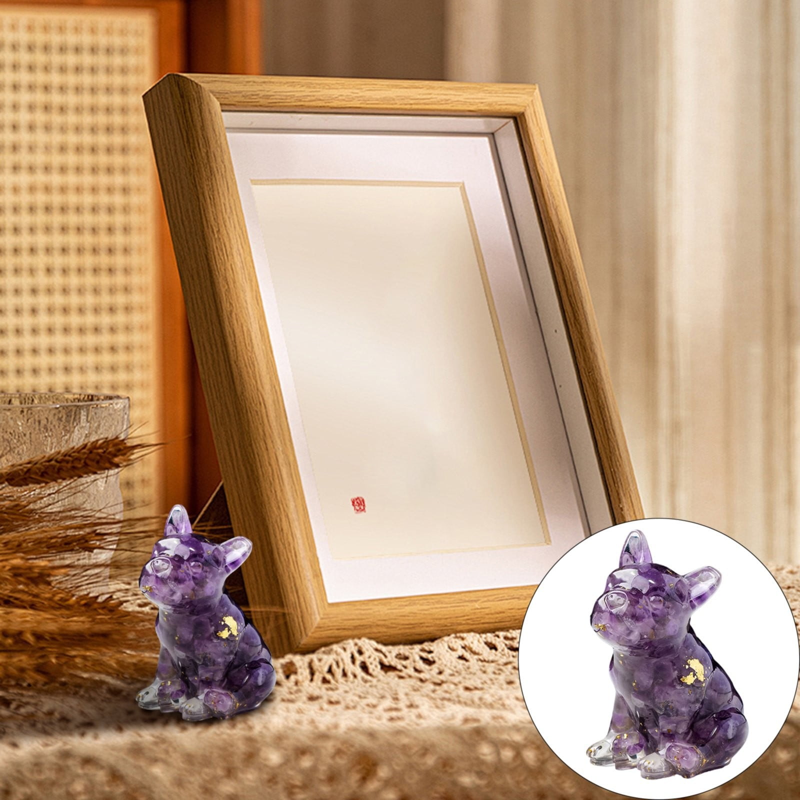 Decoration & Clearance Dog Statue Resin Gravel Home Decoration Natural ...